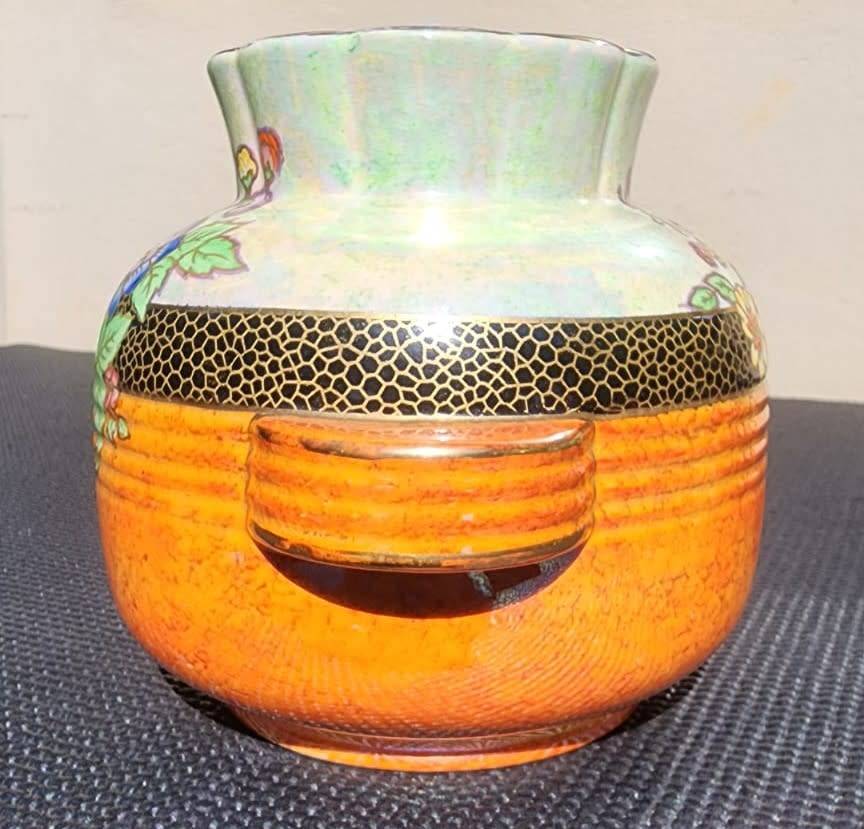 English Porcelain - Crown Devon Fieldings (1930-1950) Hand Painted Lustreware Squat Vase was ...